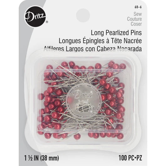 1-1/2" Long Pearlized Pins, Red, 100 pc – N. Jefferson Ltd.