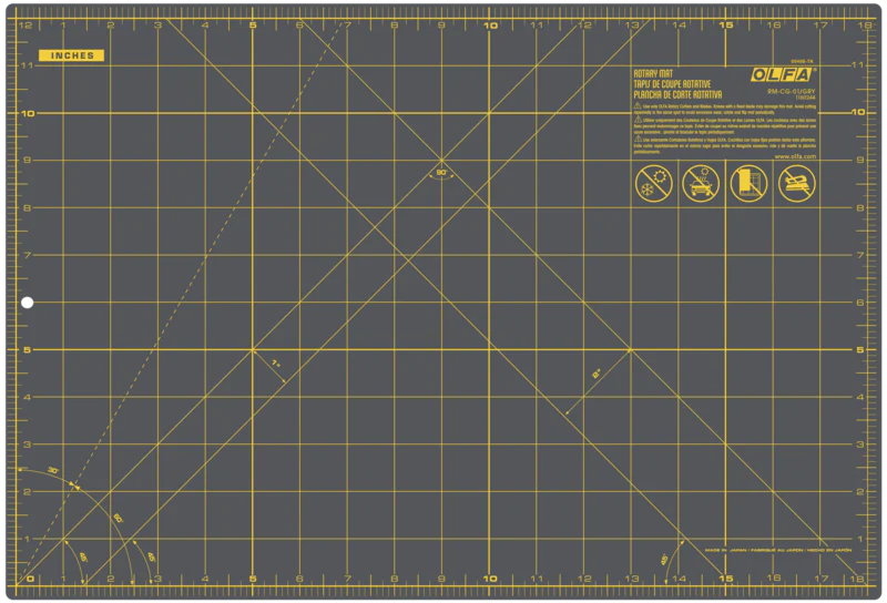 Olfa Cutting Mat, 12"x18" with Grid, Grey – N. Jefferson Ltd.