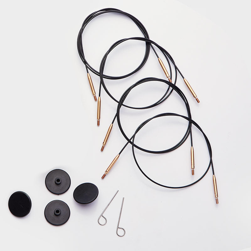 Knit Pro Stainless Steel Swivel Cords Black & Gold – N. Jefferson Ltd.