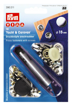 Prym Yacht & Caravan Press Fasteners in Silver, 15mm x 10pc. – N ...