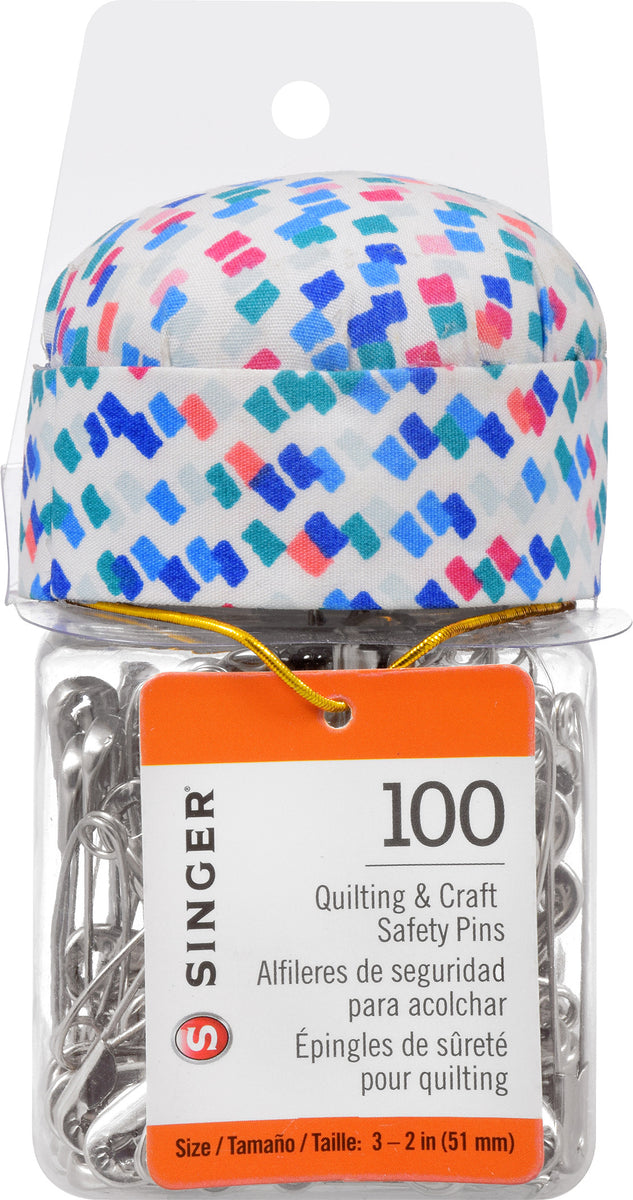 Singer Safety Pins in Jar with Pin Cushion Lid, 100pc. CLEARANCE – N ...