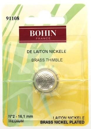 Bohin Round Top Thimble, Nickel Plated Brass, No. 2 (Medium), 16.1mm ...