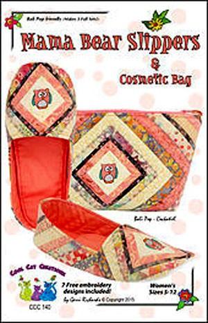 Cool Cat Creations Mama Bear Slippers & Cosmetic Bag Pattern (Womens S ...