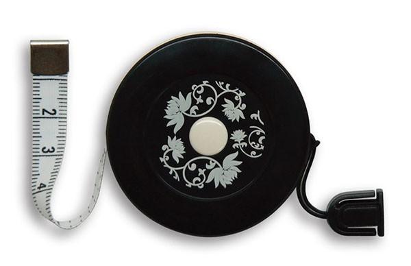 Kinki Amibari Tape Measure with Magnet, 1.50m (60"), Black with White ...