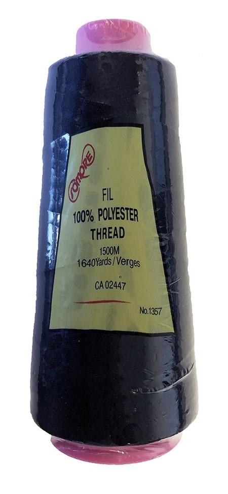 Symak 100% Polyester Serger Thread, Black (1500M Metre/1640 Yards) – N ...